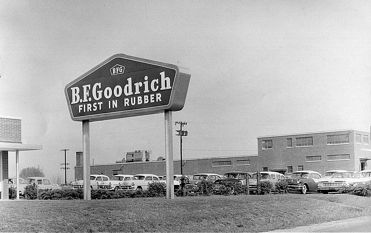 goodrich_sign_and_plant_1959 – Miami, Oklahoma History